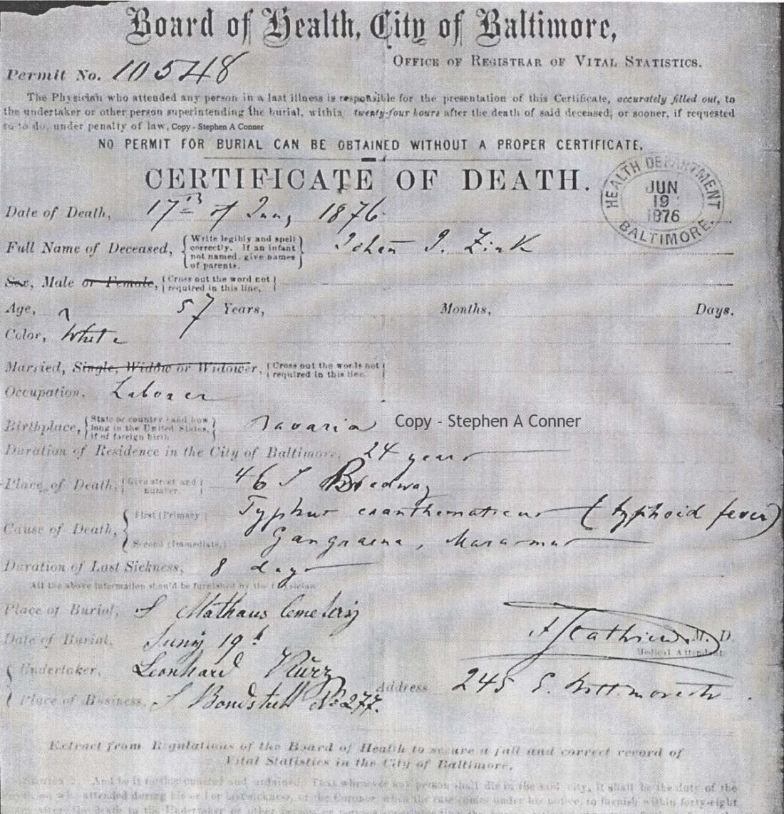 John Zink - Bethke-Zink Family History