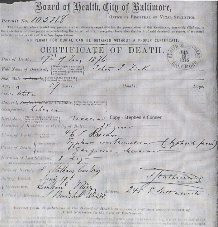 John Zink - Bethke-Zink Family History